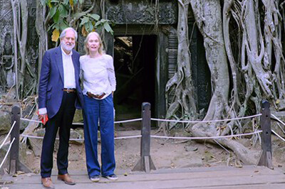 Lord and Lady Puttnam at Ankor Wat - David Puttnam