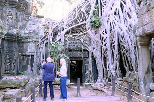 Lord and Lady Puttnam at Ankor Wat - David Puttnam